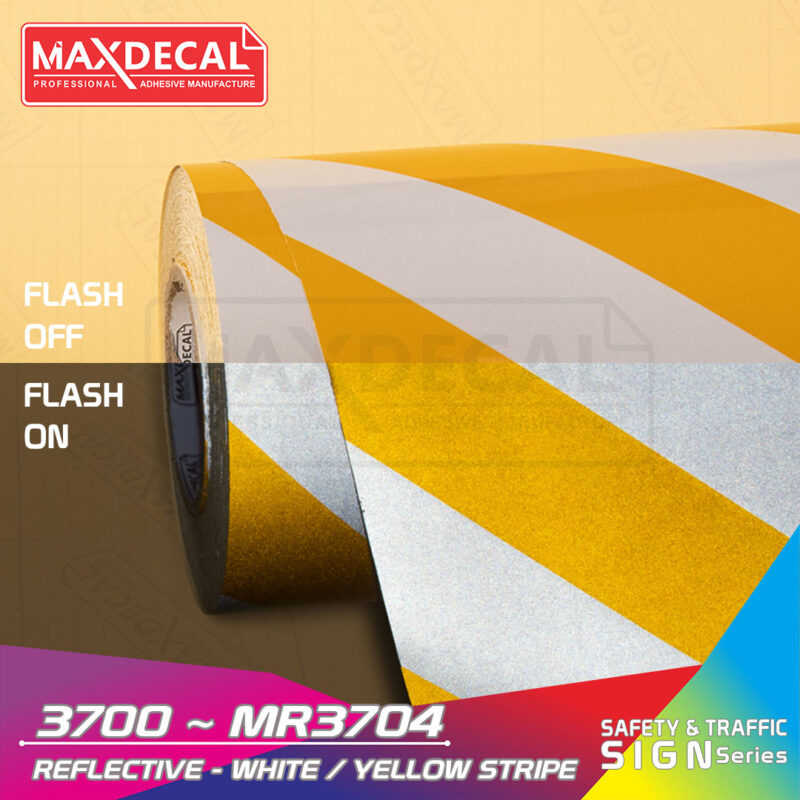 MAXDECAL 3700-MR3704 Reflective White / Yellow Stripe – MAXDECAL ...