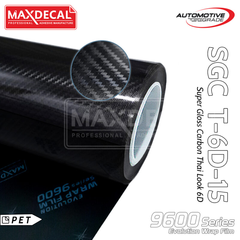 MAXDECAL 9600-SGCT-6D-15 Super Gloss Carbon Thai Look 6D Black ...